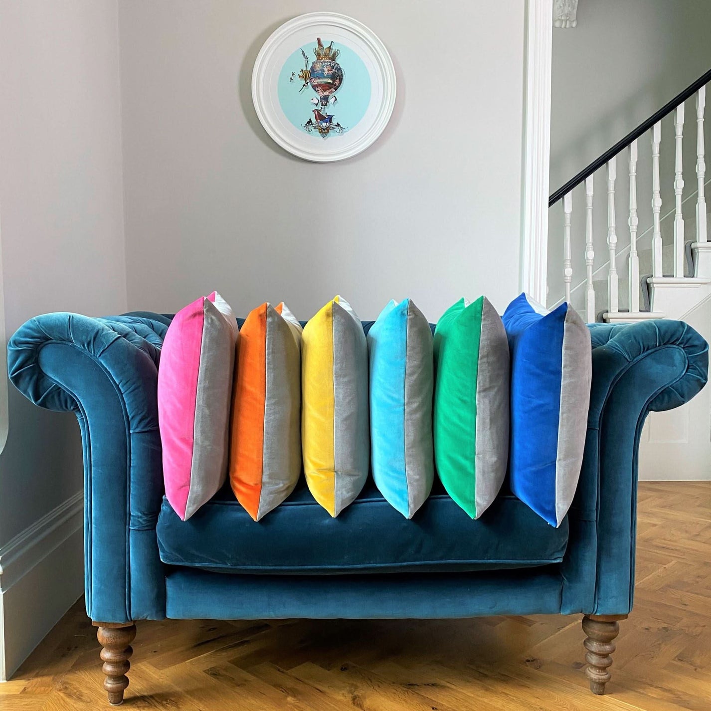 Green Rectangle Cushions | Green and Silver Cushions | Luxe 39